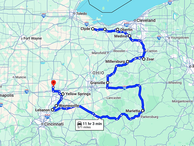 ohio enchanting historic towns map