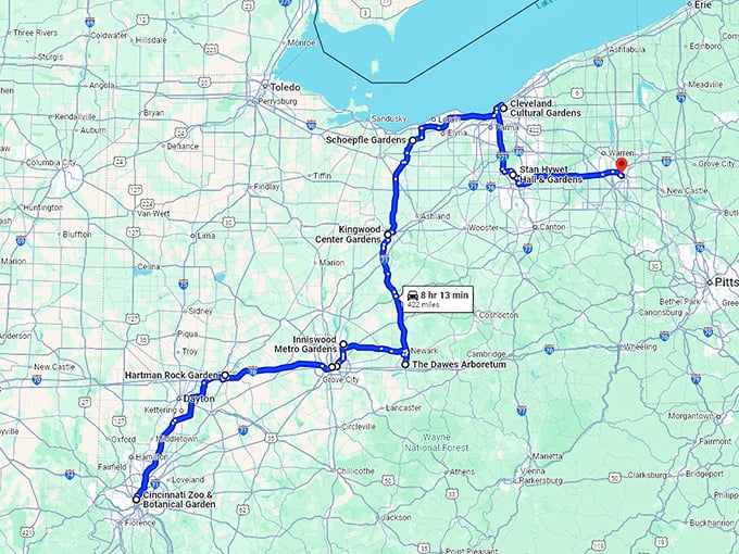 ohio hidden fairytale gardens map