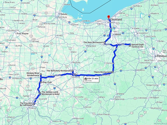 ohio iconic steakhouses map