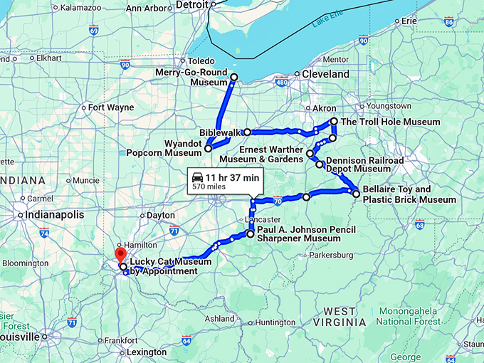 ohio offbeat museums map