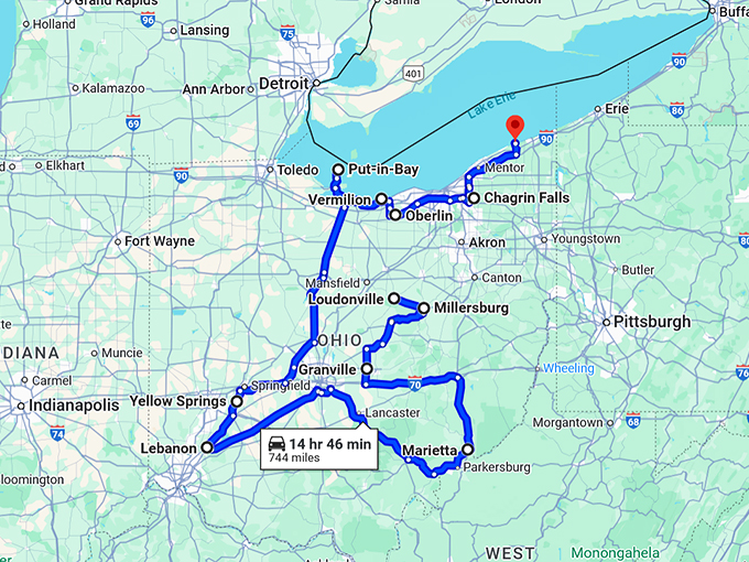 picturesque small towns ohio map