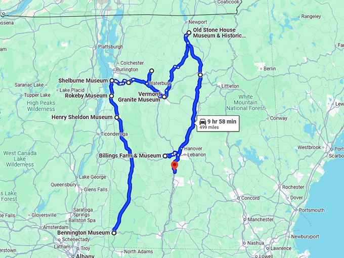 secret vermont road trip map