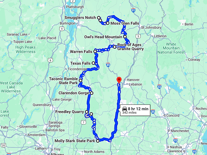 under radar trip vermont map