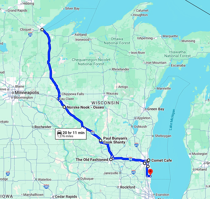 underrated restaurants trip wisconsin map