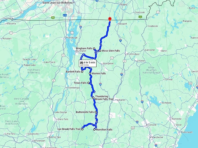 unforgettable road trip vermont map