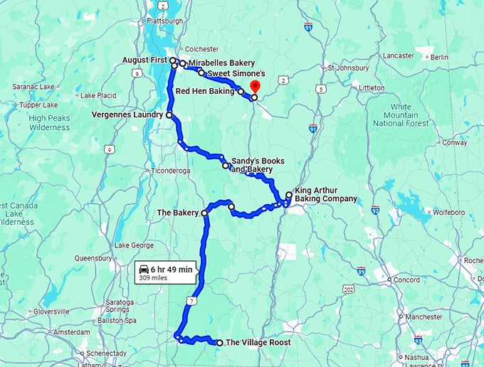 vermont unforgettable breakfast sandwiches map