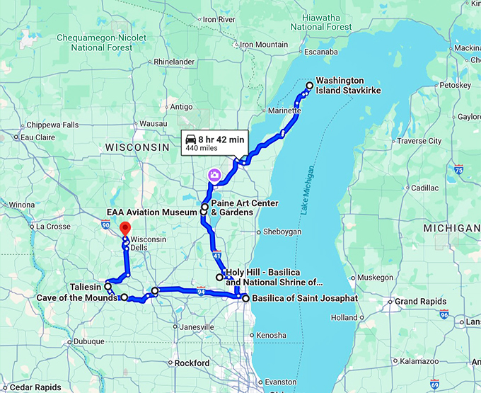 wisconsin charming corners map