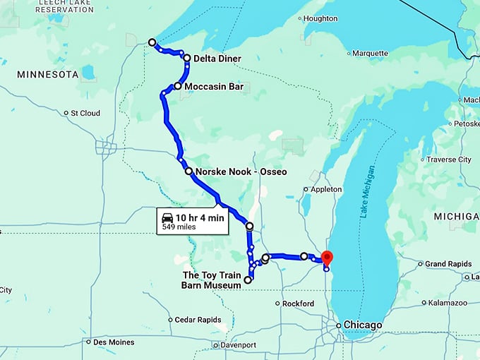 wisconsin playful restaurants map