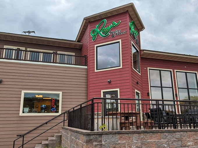 Roy's Pasties & Bakery: Where flaky dreams come true! This burgundy beacon of deliciousness stands ready to satisfy your pastry cravings and warm your Michigan soul.