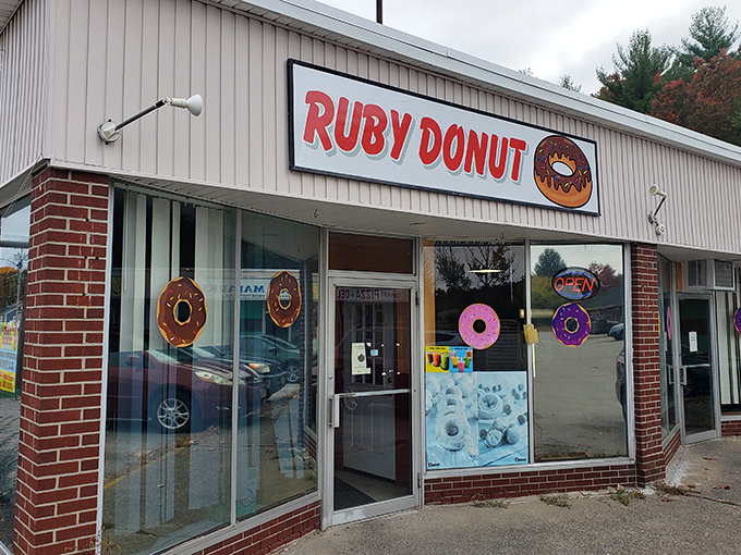 Donut judge a book by its cover! Ruby Donut's exterior might be simple, but inside lies a world of sugary wonders.