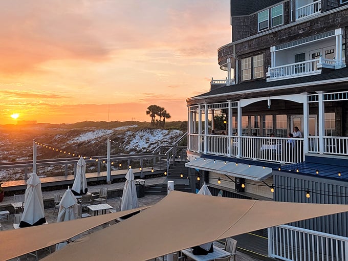 Sunset dreams come true! Beach Walk Cafe's exterior is like a postcard come to life, with its wraparound deck perfectly framing nature's nightly show.
