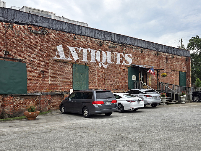 Welcome to the time machine! This brick behemoth isn't just an antique store; it's a portal to the past, waiting to be explored.