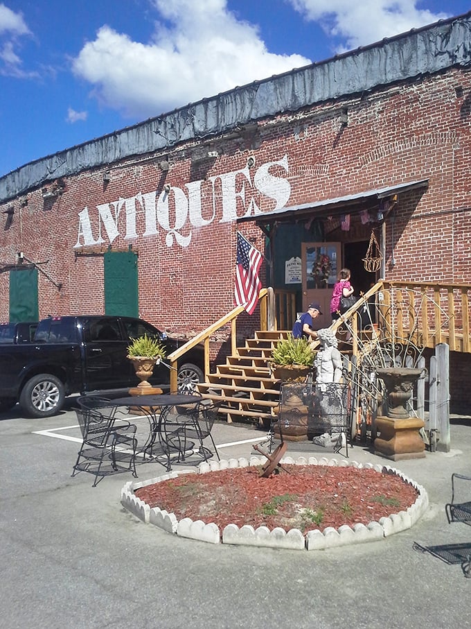 Welcome to the time machine! This brick behemoth isn't just an antique store; it's a portal to the past, waiting to be explored.