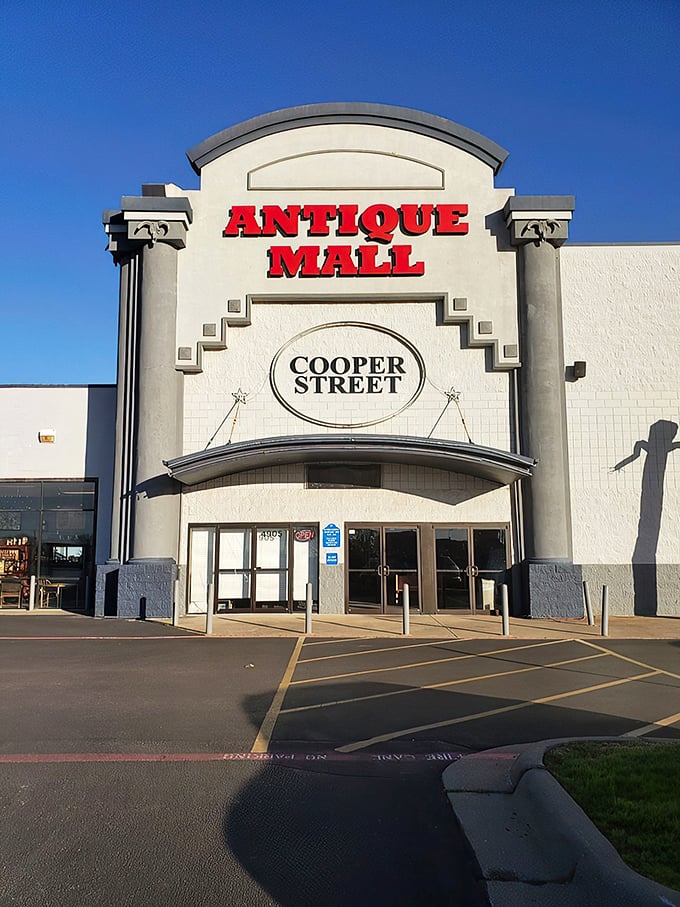 "Everything's bigger in Texas!" They weren't kidding. Cooper Street Antique Mall looms large, promising a treasure trove of nostalgia within its walls.