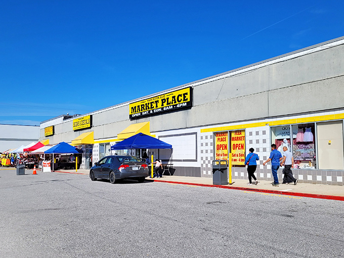 Welcome to bargain hunter's paradise! This unassuming exterior hides a treasure trove of deals that would make even Indiana Jones jealous.