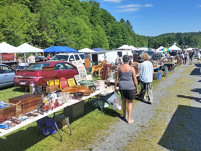 Welcome to treasure hunter's paradise! Tents stretch as far as the eye can see, promising hidden gems and quirky finds at every turn.
