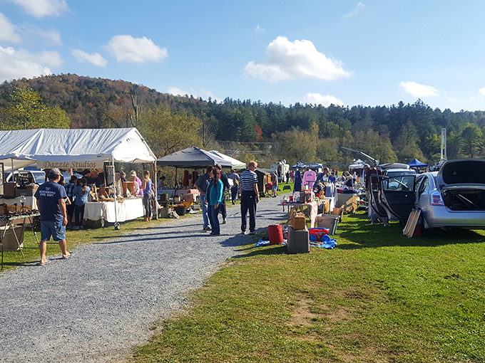 Welcome to treasure hunter's paradise! Tents stretch as far as the eye can see, promising hidden gems and quirky finds at every turn.