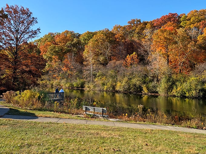 "Welcome to Kickapoo!" Who knew paradise was just a funny name away? This wooden sign promises adventures wilder than its moniker.