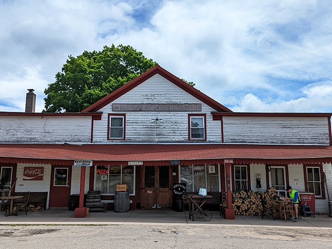 Step back in time! This charming white-and-red facade isn't just eye candy—it's a portal to flavors that'll make your taste buds do a happy dance.