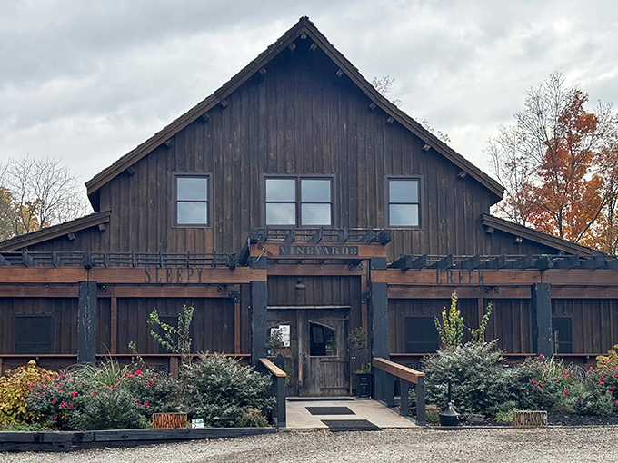 Barn-chic meets wine paradise! This rustic exterior isn't just easy on the eyes&mdash;it's a gateway to grape-fueled bliss that'll make you forget all about city life.