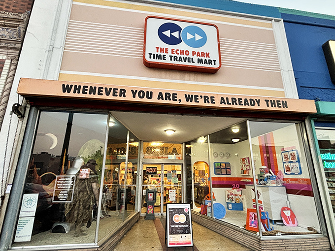 "Whenever you are, we're already then." Time travel's never been so convenient - or hilarious. Welcome to LA's quirkiest shop!