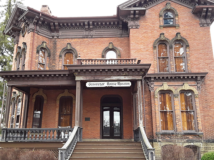 Welcome to the Grosvenor House Museum, where Victorian grandeur meets Midwest charm. This brick beauty is like a time machine with a porch!