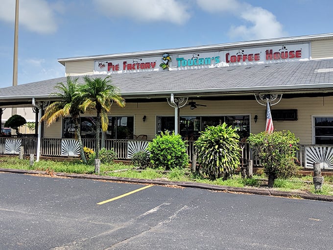 Welcome to pie paradise! The Pie Factory's charming exterior promises a slice of heaven, with a side of Florida sunshine.