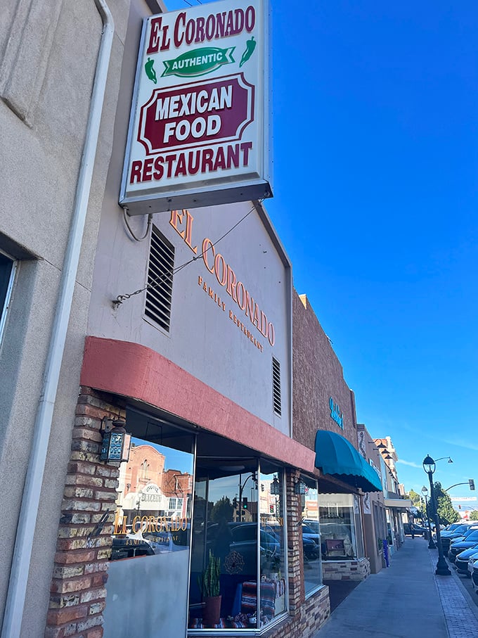 A slice of Americana with a Mexican twist! El Coronado's storefront promises authentic flavors that'll transport you south of the border.