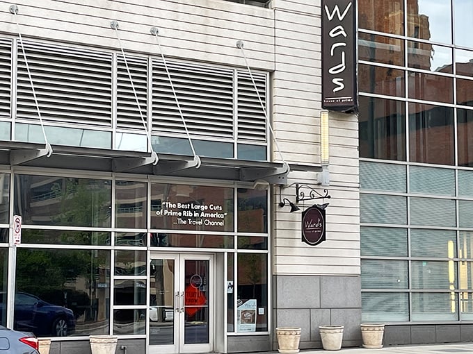 Welcome to meat paradise! Ward's exterior beckons like a siren song to steak lovers everywhere.