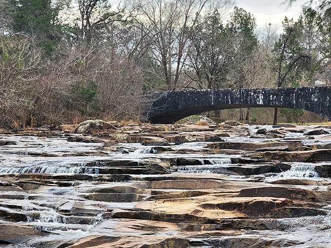 Nature's own waterpark! These cascading falls at Indian Springs State Park are Mother Earth's answer to Six Flags, minus the overpriced funnel cakes.
