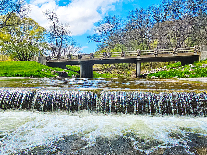 "Who needs a therapist when you've got this view?" A serene river scene invites contemplation and maybe a picnic or two.