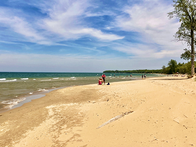 Welcome to paradise, Michigan-style! Port Crescent's golden sands and crystal-clear waters might just make you forget you're not in the tropics.