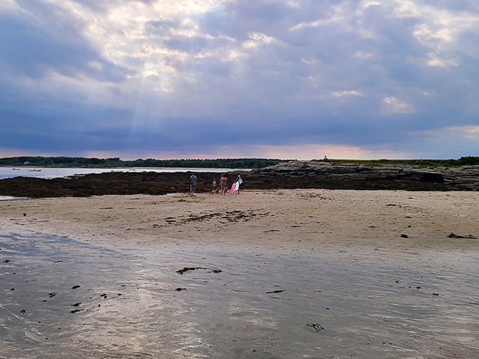 Mother Nature's own light show! Kettle Cove's moody skies and shimmering sands set the stage for unforgettable seaside adventures.
