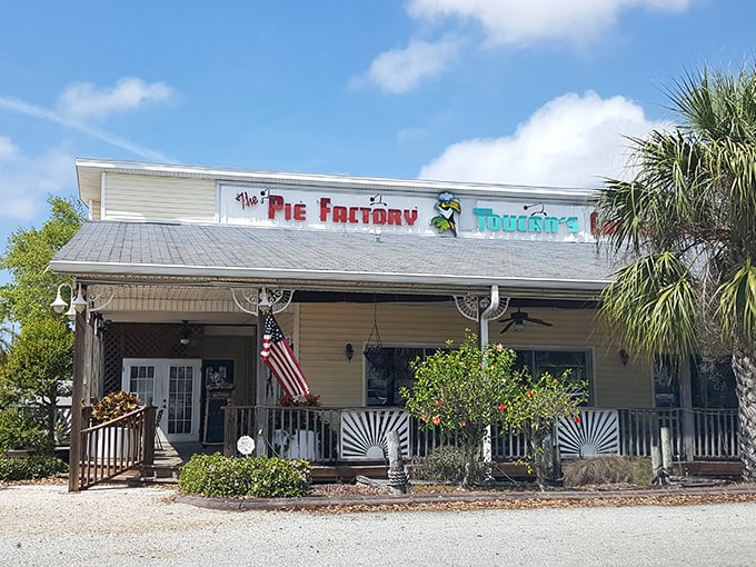 Welcome to pie paradise! The Pie Factory's charming exterior promises a slice of heaven, with a side of Florida sunshine.