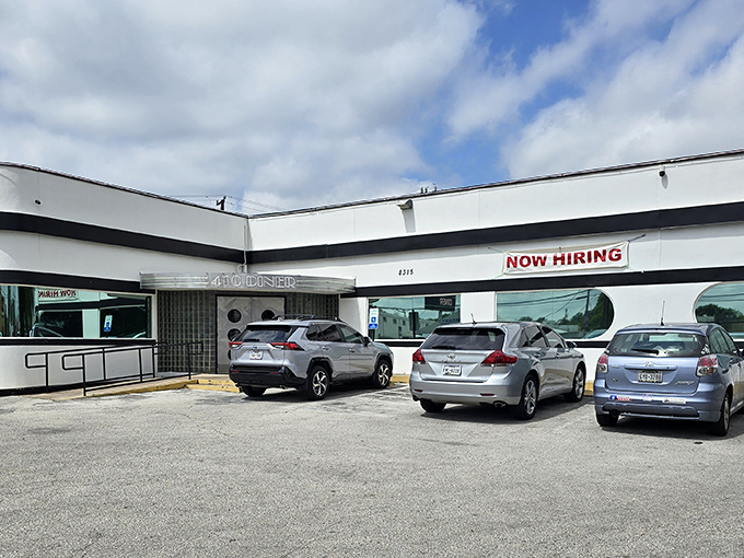 First impressions matter! This unassuming exterior hides a treasure trove of retro delights and mouthwatering eats inside.
