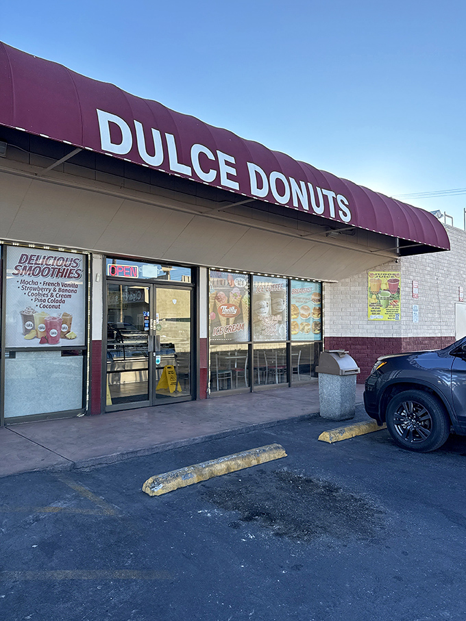 A sweet oasis in the desert! Dulce Donuts stands ready to satisfy your cravings 24/7, like a sugary lighthouse guiding you home.