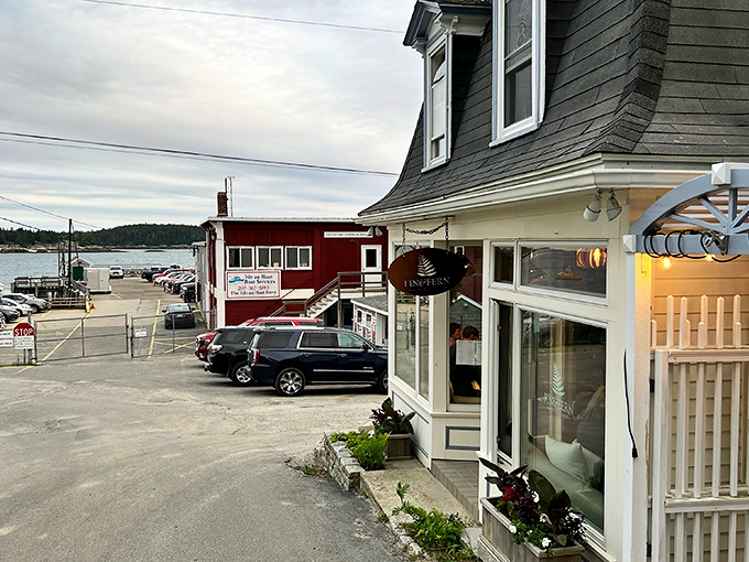 A coastal gem that's more than meets the eye! Fin and Fern's charming exterior promises culinary adventures within, with sunflowers standing guard like nature's own maître d's.