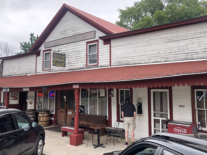 Step back in time! This charming white-and-red facade isn't just eye candy&mdash;it's a portal to flavors that'll make your taste buds do a happy dance.