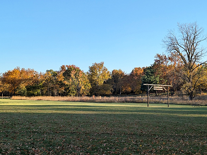 "Welcome to Kickapoo!" Who knew paradise was just a funny name away? This wooden sign promises adventures wilder than its moniker. 