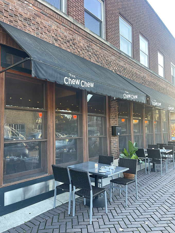 All aboard the flavor express! The Chew Chew's charming exterior promises a culinary journey that'll have your taste buds doing a happy dance.