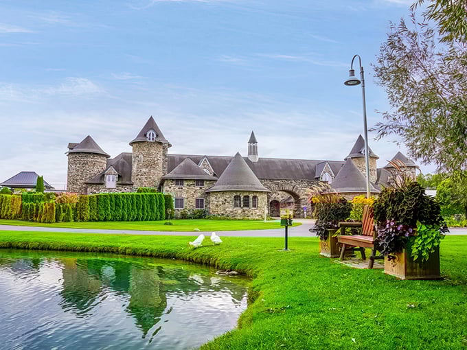 A fairy tale come to life! Castle Farms stands proudly against the Michigan sky, its stone towers and lush gardens inviting visitors to step into a storybook adventure.