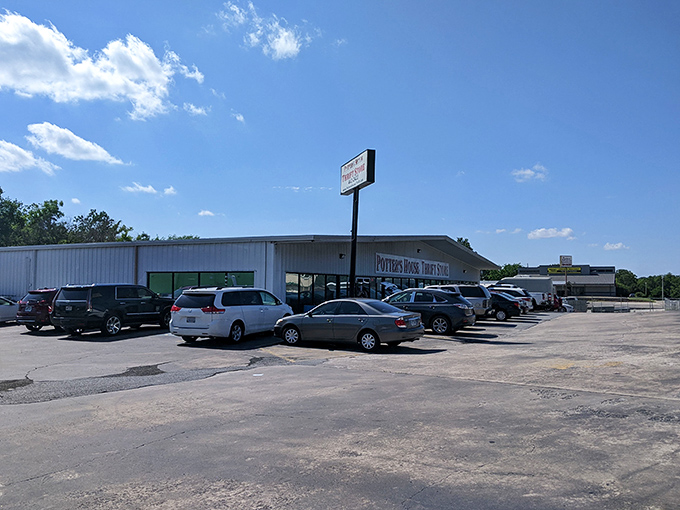 Welcome to Potter's House Thrift, where one person's castoffs become another's treasure trove. This unassuming exterior hides a world of wonders waiting to be discovered.