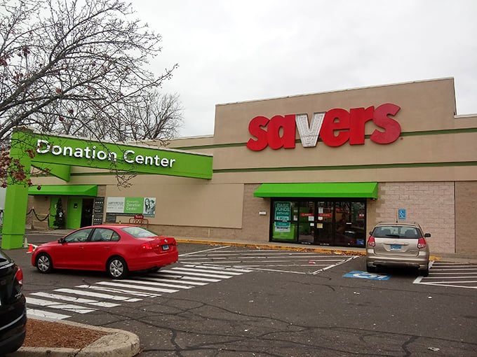 Welcome to Savers, where bargain hunting becomes an Olympic sport. This unassuming exterior hides a treasure trove that would make Indiana Jones jealous.