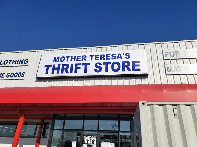Welcome to the treasure trove! St. Vincent de Paul Thrift Store's unassuming exterior belies the wonders within. It's like finding a secret passage to Narnia, but with more vintage clothing.