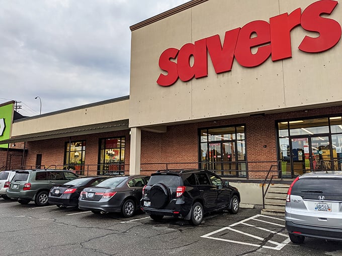 Welcome to Savers, where one person's castoffs become another's treasures. This unassuming exterior hides a world of wonder waiting to be explored.