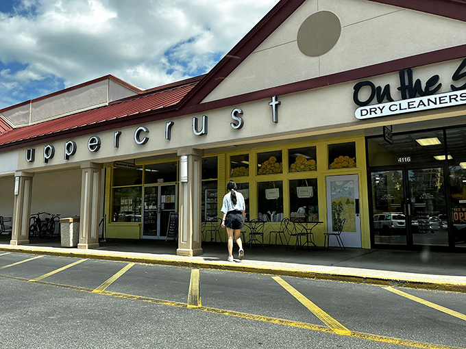 Sunshine and pastries: A match made in Florida heaven. Uppercrust's cheery yellow exterior promises a slice of Paris in Gator country.