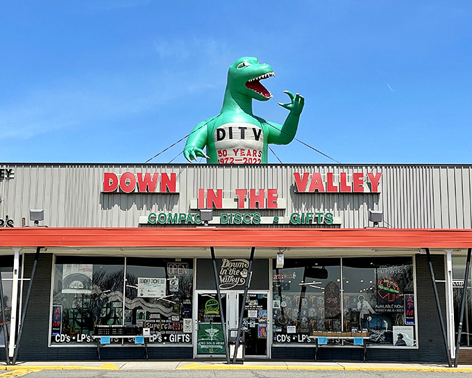 Welcome to vinyl paradise! Down in the Valley's exterior promises a treasure trove of musical delights waiting to be discovered inside.