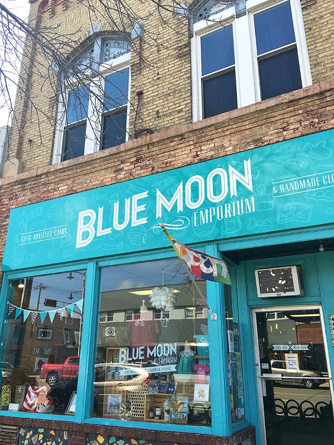 Step right up to the Blue Moon Emporium, where Wisconsin's creativity comes gift-wrapped! This vibrant storefront is like a beacon for the imagination-impaired.