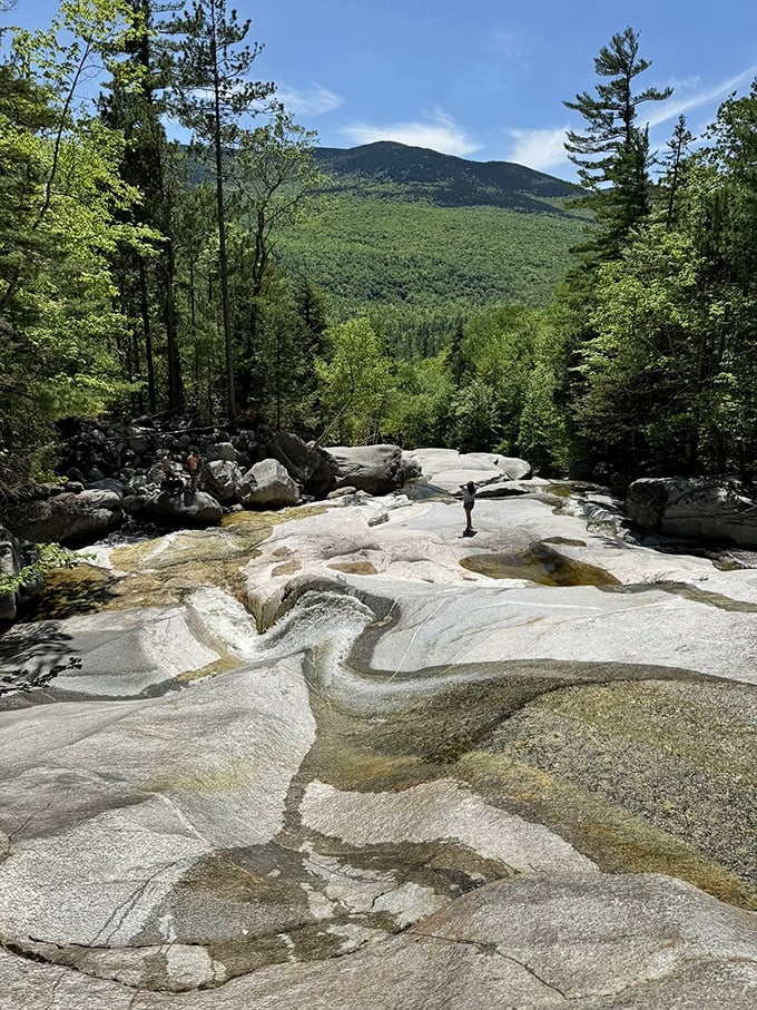 Nature's waterslide! Step Falls cascades down smooth granite, creating a playground that would make any theme park designer green with envy.