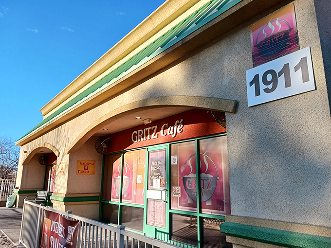 Welcome to Gritz Cafe, where Southern comfort meets Vegas charm! This unassuming exterior hides a treasure trove of flavor that'll make your taste buds do the cha-cha.